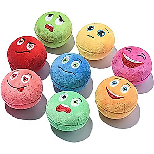 SCHITEC Squeaky Dog Toys, [8 Pack] Soft Stuffed Plush Balls with Squeakers, Interactive Fetch Play for Puppy Small Medium Pets