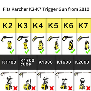 FUNTECK Trigger Gun Quick Connect Adapter for Karcher’s K3- K7 Handgun from 2010, Converts Bayonet Connection to 1/4 in. Quick Connect Female Fitting, 3000 PSI