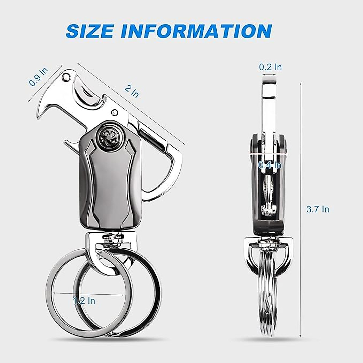 LYASILGC KeyChain for Men, Bottle Opener Keyrings, Keychain Fidget Spinner Knife, Car Key Chains Men's Key Rings Phone Holder