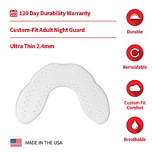 SOVA Max Night Guard - 2.4mm Thin - Custom-Molded Fit - Protects Against Nighttime Teeth Grinding & Clenching - FSA/HSA Eligible - Odor & Taste Free - Remoldable Up to 20 Times - Non Toxic