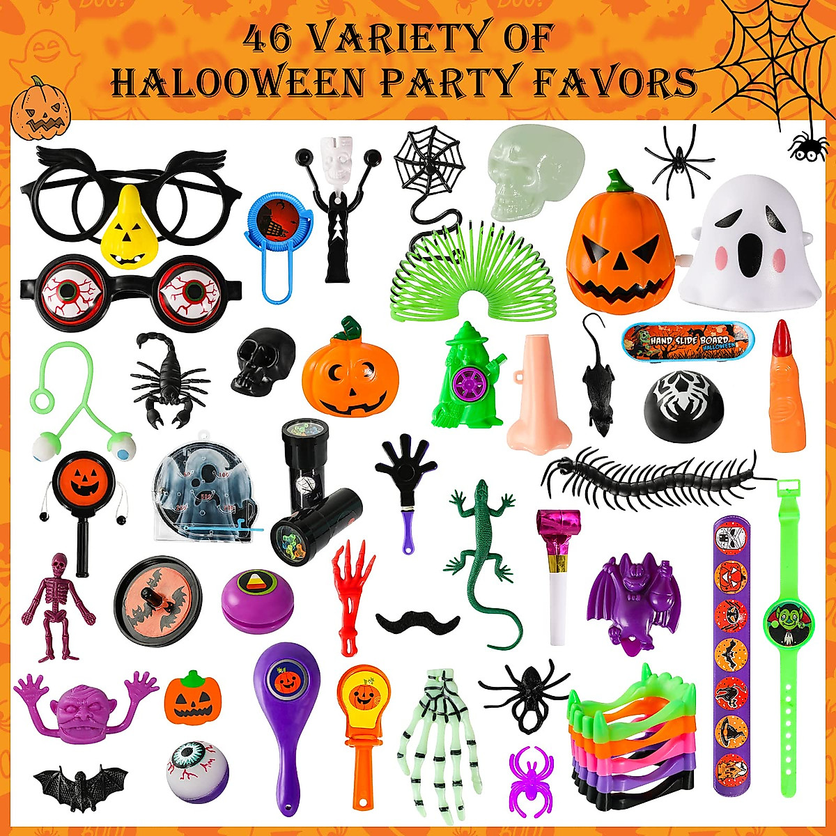 Thuodo 288 PCS Halloween Party Favors Toys Assortment for Kids, Kids Prizes in Bulk Trick-or-Treat Goodie Bag Fillers Pinata Filler School Classroom Rewards Halloween Toys