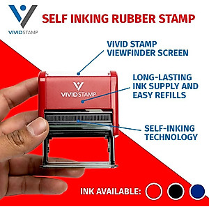 Paid Self Inking Rubber Stamp (Red) - Medium