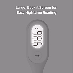 iHealth Digital Oral Thermometer PT1,Fever Thermometer with Dual-Sensors for High Accuracy, Rectum Armpit Reading Thermometer for Adults and Babies, Memory Recall and Extra Large LCD Backlit Display