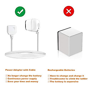 10FT Weatherproof Outdoor Charging Cable and Quick Charge 3.0 Power Adapter Compatible for Arlo Pro and Pro 2, Arlo GO, Other Home Camera (Micro USB), 1 Set, White