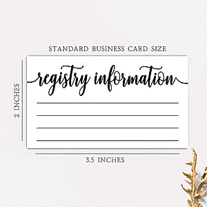 50 Registry Cards - Baby Shower or Bridal Shower - Invitation Inserts