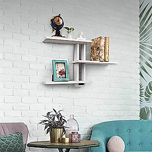 Emfogo Floating Shelves Wall Mounted, Rustic Wood Wall Shelves for Wall Decor, 3 Tier Wall Shelf for Bedroom/Bathroom/Living Room/Kitchen/Laundry Room Storage & Decoration
