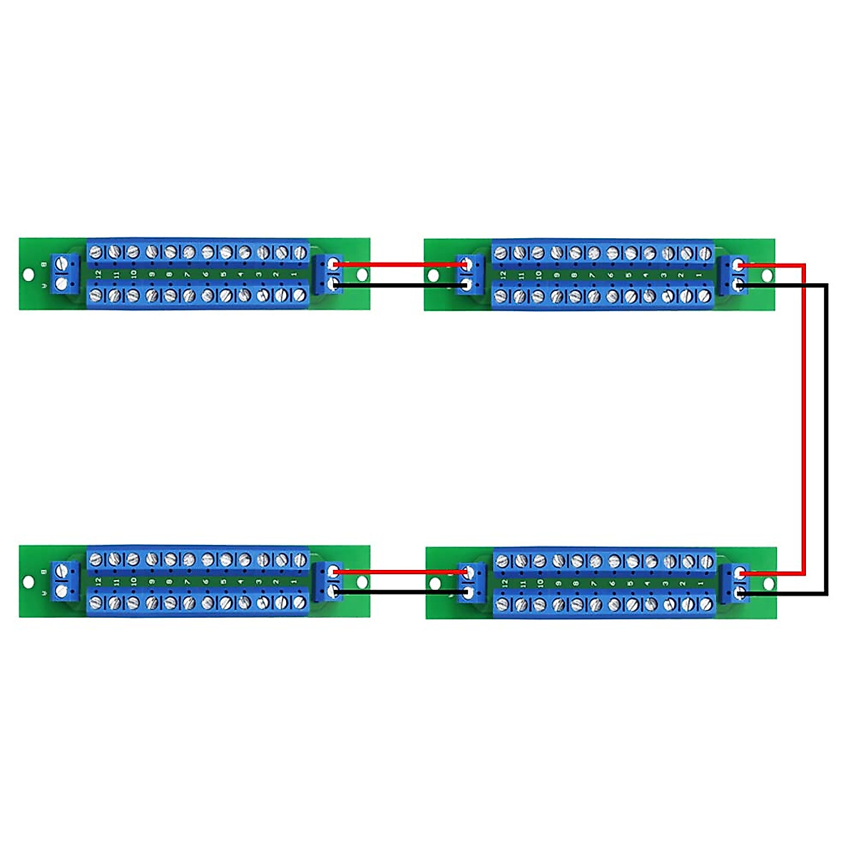 WayinTop PCB Double-Layer Wiring Power Distribution Board Kit, 2 x 12 Position Power Distribution Module 2 Inputs 2 x 13 Outputs for DC AC 24V 10A