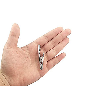 25Pcs 51mm Metal Alligator Clip Spring Clamps test line Crocodile Clip Silver Tone Alligator Clips Nickel Plated Crocodile Clamps, used in laboratory electric testing work and Cable Lead Clip