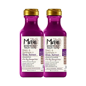 Maui Moisture Heal & Hydrate + Shea Butter Shampoo to Repair & Deeply Moisturize Tight Curly Hair with Conditioner