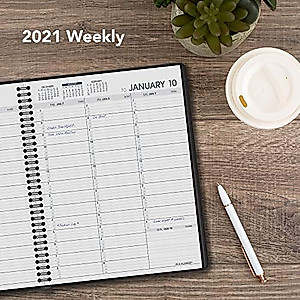 2021 Weekly Appointment Book & Planner by AT-A-GLANCE, 7" x 8-3/4", Medium, Black (709510521)