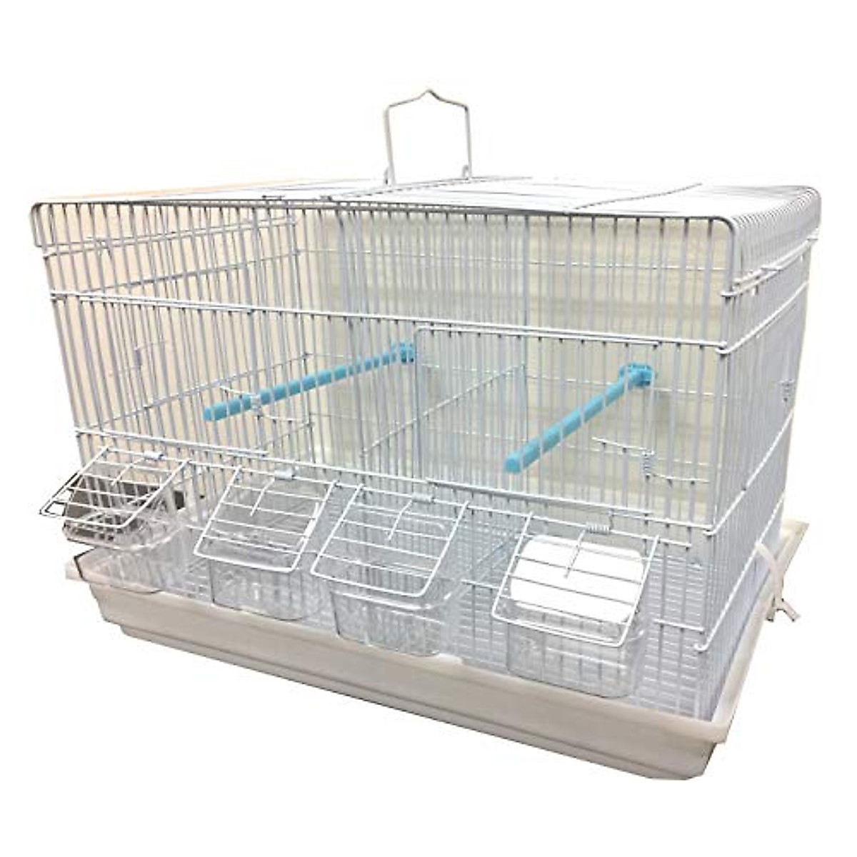 New Aviary Finches Canaries Breeder Bird Parrot Breeding Travel Vet Carrier Cage with Center Divider (One Cage)