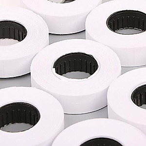 ZEERKEER Price Gun Label, 10 Rolls 5000 pcs White Price Gun Stickers for MX-6600 Pricing Gun, Can Print 2 Lines, 10 Digits On A Line（White