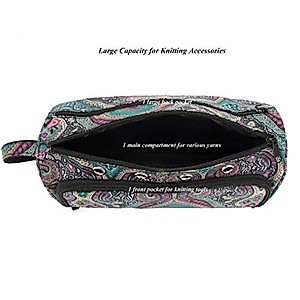 Pacmaxi Yarn Storage Knitting Organizer Carrying Yarn Holder Lightweight Yarn Storage Bag Portable Knitting Organizer for Cotton Yarns, Crochet Hooks, Knitting Needles(Up to 10 Inch)(Bag Only) (Blue)