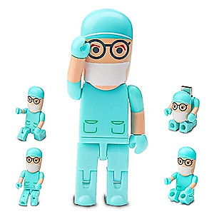 USB Flash Drive 64GB Cartoon Doctor Model USB Drive Thumb Drives USB 2.0 Memory Stick for External Data Storage, Green