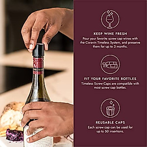 Coravin Screw Caps - Pack of 6 - Preserve Wine for Years - Accessory for Coravin Timeless Wine Preservation System - Screw Cap for By-the-Glass Wine Saver