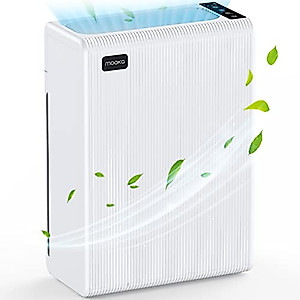 Air Purifiers for Home Large Room, MOOKA H13 True HEPA Filter Air Cleaner for Dust Allergies Pets Dander Pollen Smoke Odor, 100% Ozone Free Quiet Air Cleaner for Home, Bedroom and Office