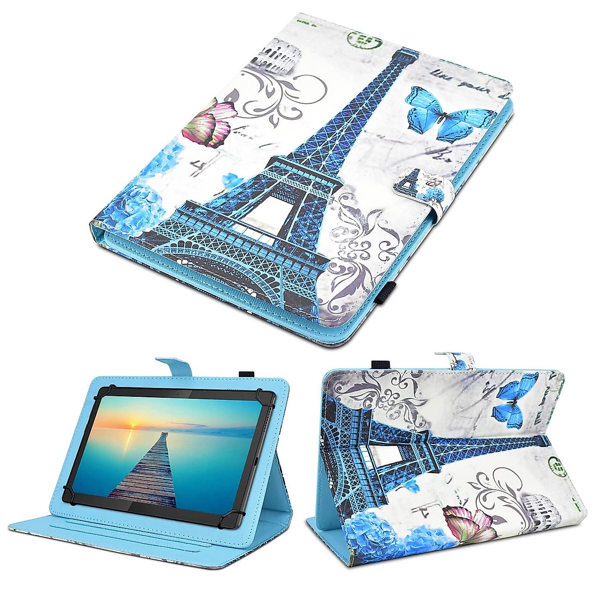 DETUOSI Universal 7 inch Tablet Case, 7.0 inch Tablet Cover, Protective Folio Leather Multi-angle Viewing Stand Case Shell【with 3 Card Slots】for All Kinds of 7.0-7.9 inch Android/iOS/Windows Tablet #3