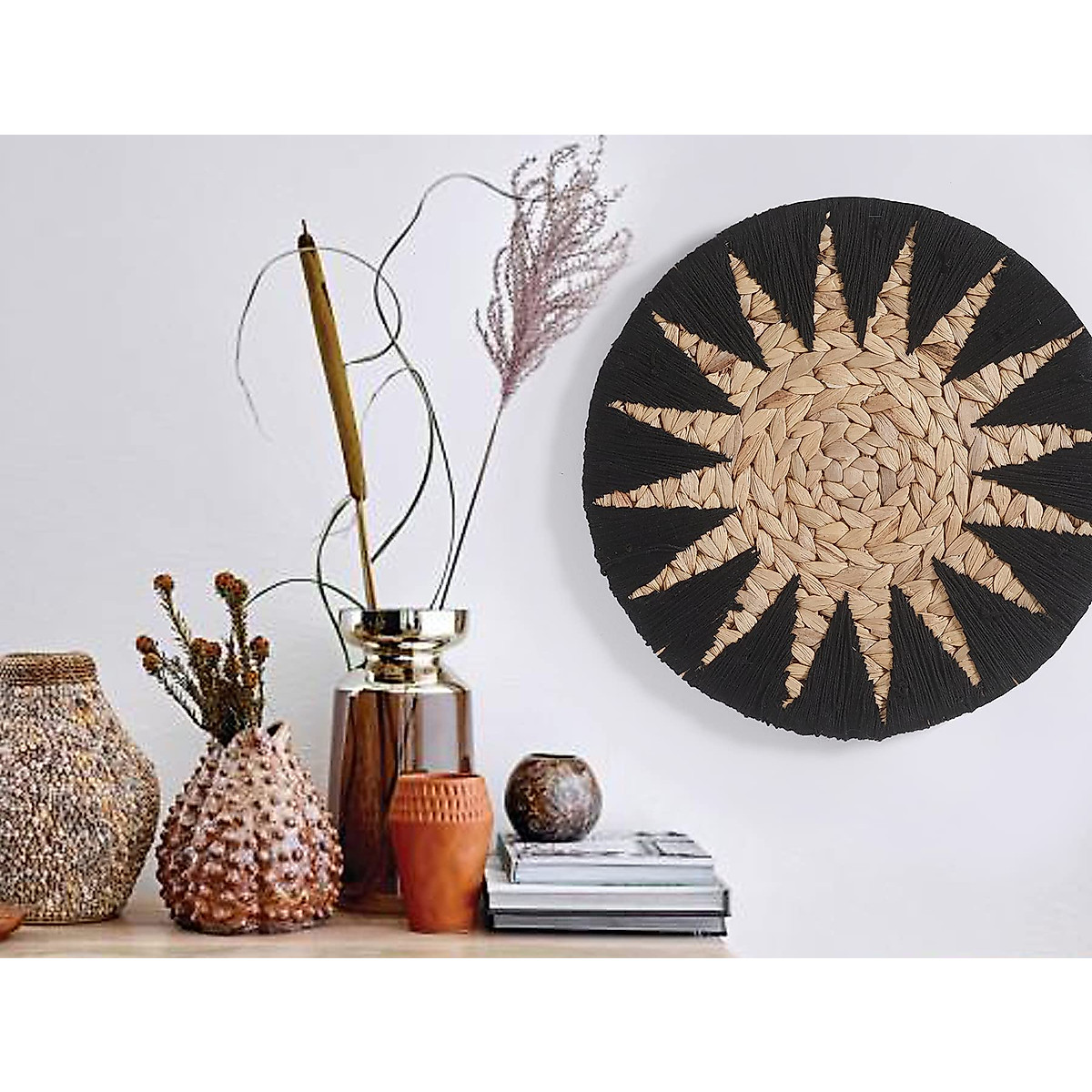 IOWER Woven Wall Basket Decor Macrame Wall Hanging Boho Placemats Home Boho Wall Décor 12"