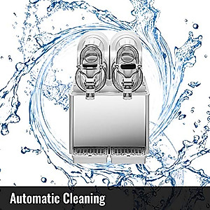 VEVOR Slushy Machine, 3L x 2 Daiquiri Machine Commercial, Single Bowl Frozen Drink Slush Machine, White Commercial Slushie Machine, 340W Frozen Slush Machine, Stainless Steel Home Slush Machine