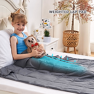 yescool Weighted Blanket Kids 5 Pounds Childrens Cooling Weighted Lap Blanket, Kid Grey Heavy Blanket for Sleeping, Washable Cooling Weighted Throw Blanket Perfect for 5+ Years 40-60lbs, 36"x48"