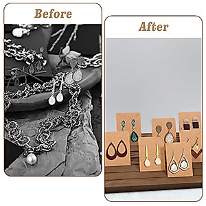 ZYP Wooden Earring Display Stands for Selling,Portable Jewelry Display Retail Earring Jewelry Organizer Stand Jewelry Showcase Rack Earring Card Holder Display with 50 Earring Cardboard