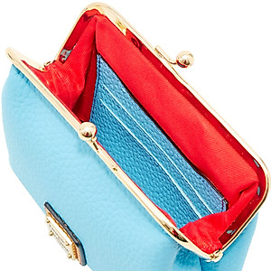 Dooney & Bourke Handbag, Pebble Grain Large Framed Purse Clutch - Sky Blue