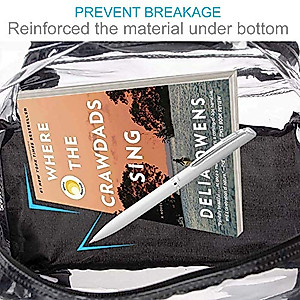 Clear Backpack, Transparent Bookbag Heavy Duty See Through Backpacks for Men - Black
