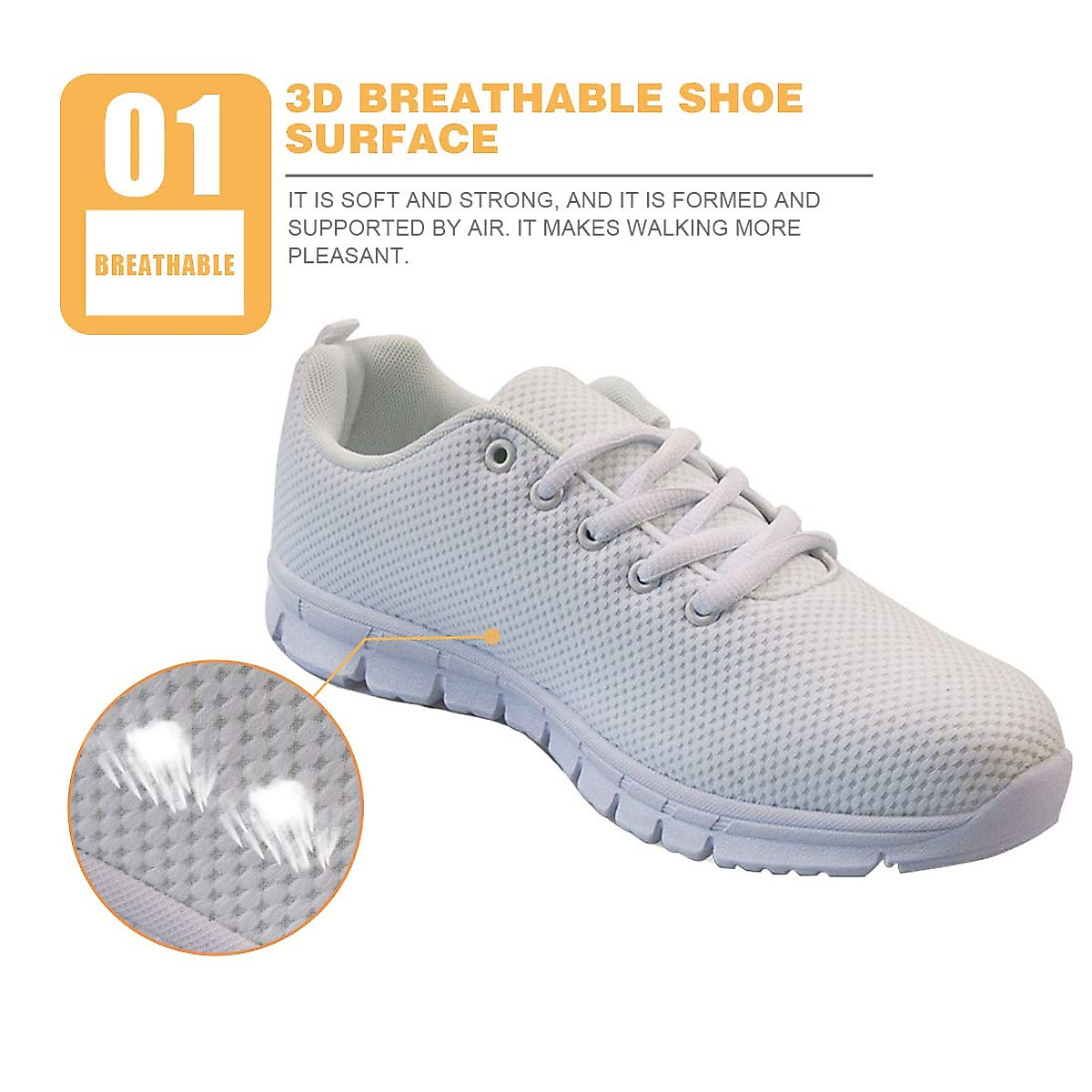 JoyLamoria Casual Sport Running Shoes Lightweight for Women Autism Mom Design Air Mesh Walking Sneakers US 8