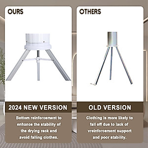 Zejoot Tripod Clothes Drying Rack, Space Saving Aluminum Foldable Clothing Garment Laundry Collapsible Portable for Home Balcony Bedroom Household Travel