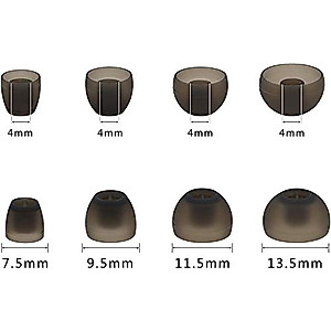 Zotech 8 Pair 4 Size Replacement Eartips for Sennheiser Momentum, Sennheiser HD1 Free, Sennheiser M2 Free SE Bluetooth Wireless Headphone (XS/S/M/L)
