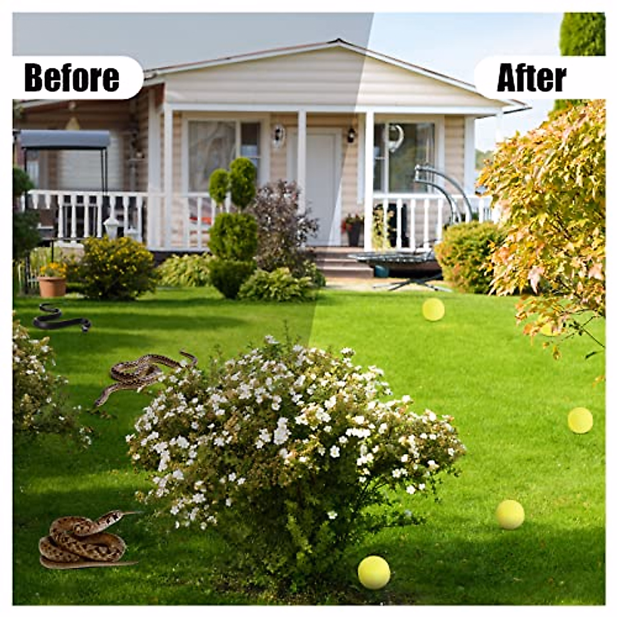 runhaze 10 Pack Snake Away Repellent for Yard Powerful Be Gone Pet and Children Safe Ball for Outdoors Defence Lawn Garden Camping Fishing Home Indoors Control