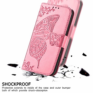 HUANGTAOLI Phone Cover for OnePlus Nord N20 5G, Butterfly Embossed PU Leather Wallet Flip Phone Cover for OnePlus Nord N20 5G