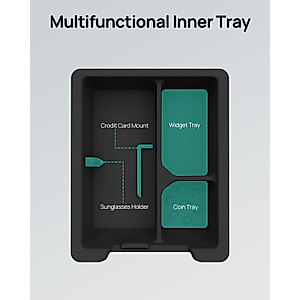 HALOBLK Center Console Organizer Tray, Two-Tier Removable Design Compatible with Tesla Model 3 (2021-2023) Model Y (2021-2024) [Not Compatible with 2024-2025 Model 3 Refresh & 2025 New Model Y]