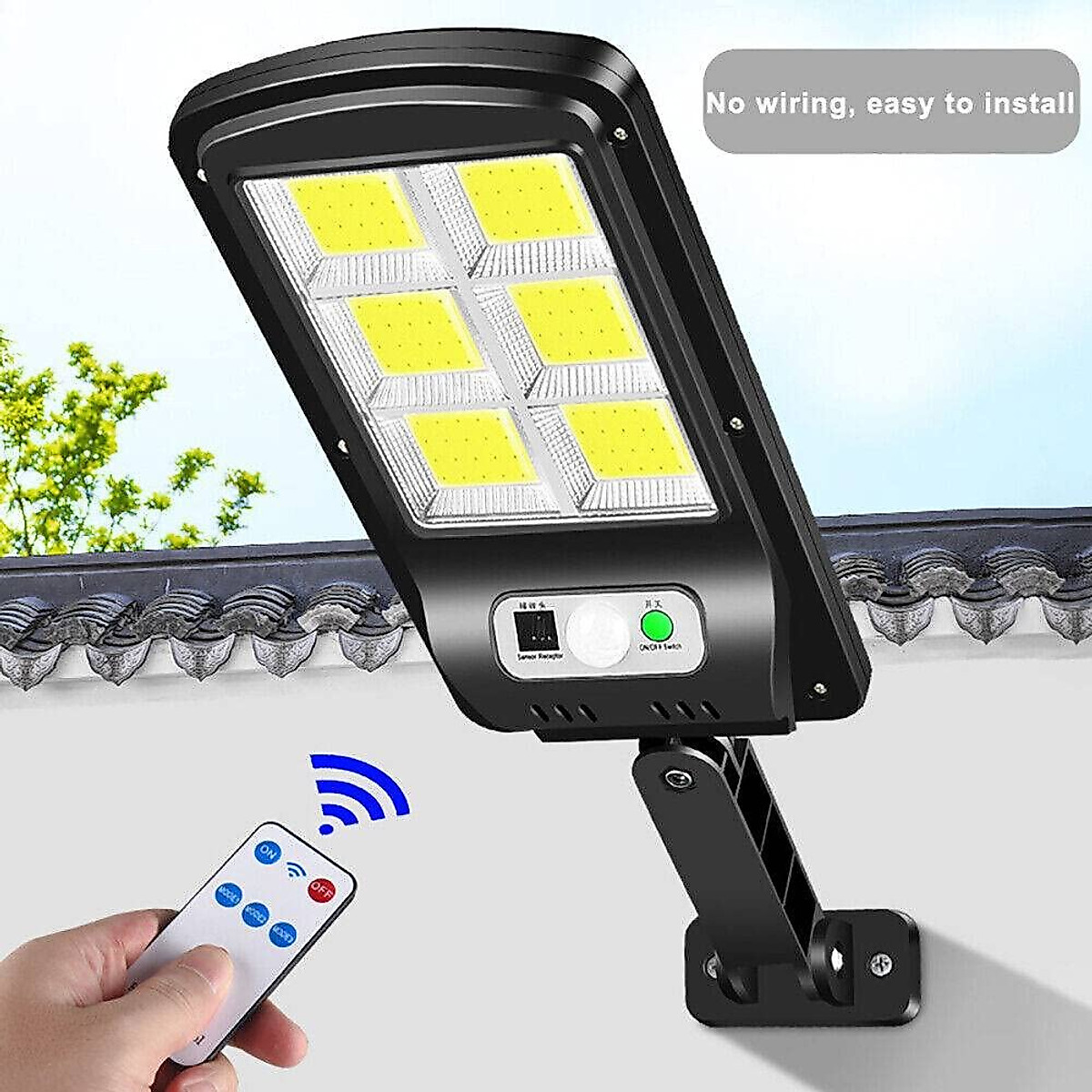120 COB LED Solar PIR Street Light Motion Sensor Wall Lamp Outdoor Waterproof