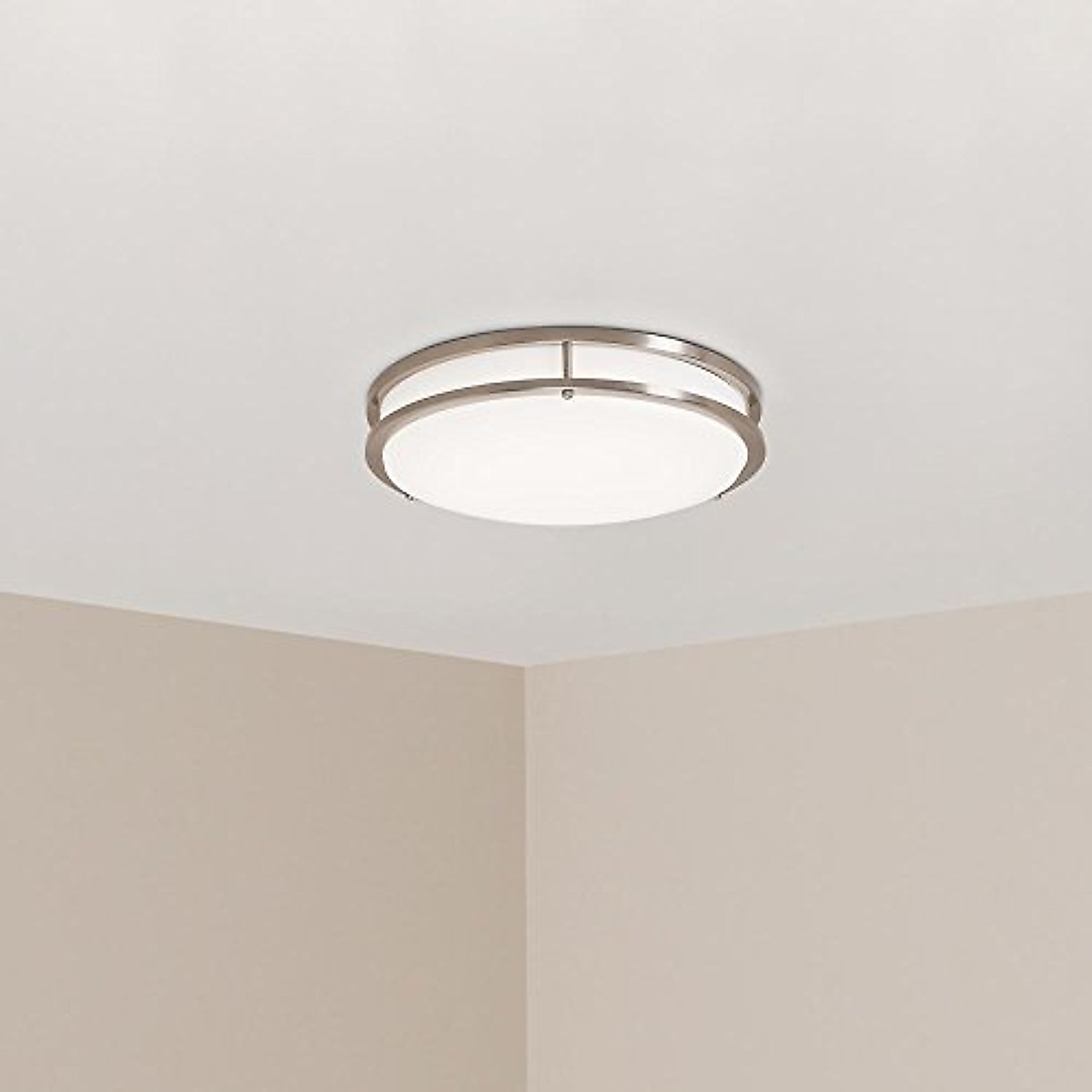 Hampton Bay DC016LED 16" Brushed Nickel LED Round Flush Mount