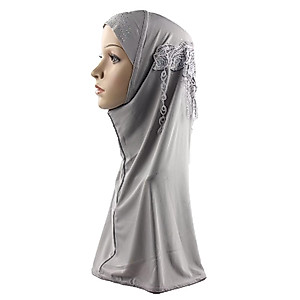 Modest Beauty Muslim Islamic Scarf Hijab for Women Girls Rhinestone Scarves Wrapped Soft Hijabs