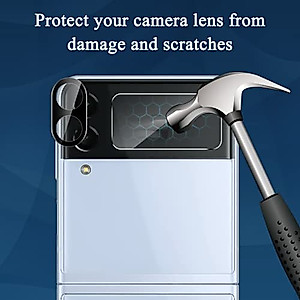 [2 Sets 6 Pack] WYQLTD for Samsung Galaxy Z Flip 4 Screen Protector,Internal Flexible EPU Screen Protector and Tempered Glass Camera Lens Protector, Scratch Resistant, High Definition Bubble Free