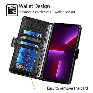 Fansipro Wallet Folio Case for Samsung Galaxy S9 Plus, Premium PU Leather Slim Fit Cover for Galaxy S9 Plus, 3 Card Slots, 1 Transparent Photo Frame Slot, Anti-Dirt, Black