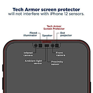 Tech Armor HD Clear Film Screen Protector Designed for Apple iPhone 12 and iPhone 12 Pro 6.1 Inch 4 Pack 2020