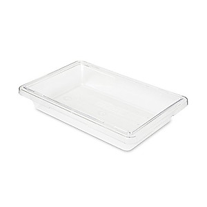 Rubbermaid Commercial Products Food Storage Box/Tote for Restaurant/Kitchen/Cafeteria, 2 Gallon, Clear (FG330700CLR) Lid sold separately