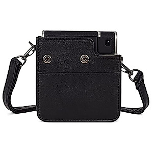 Phetium Instant Camera Case Compatible with Instax Mini 40,PU Leather Bag with Pocket and Adjustable Shoulder Strap (Black)