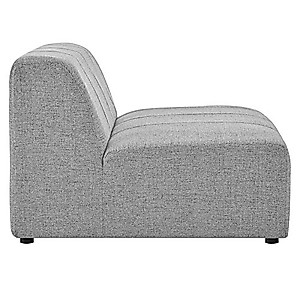 Modway Bartlett Channel Tufted Upholstered Sectional Sofa, 5-Piece L-Shape, Light Gray
