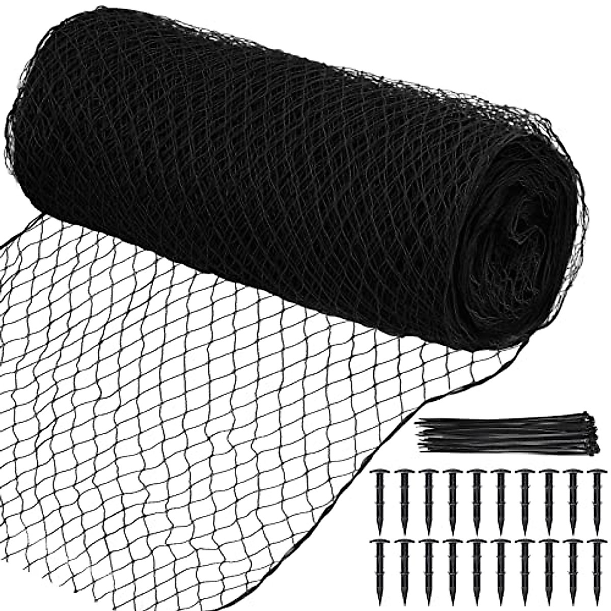 Garden Netting-6ft x 75ft Bird Netting for Garden, Heavy Duty Mesh Reusable Garden Net Protect Fruits Trees Plants Vegetable,Trellis Netting Pond Netting for Birds, Deer, Squirrels, Animals, Black