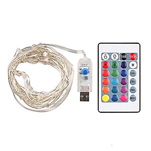 ibasenice Christmas Lights Decoration 10M 50 Led Fairy String Lights USB Copper Wire Christmas String Lights 8 Modes Smart for Garden Patio Home Decoration (Colorful)