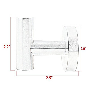 Woooow Modern 304 Stainless Steel Single Prong Round, Wall Robe Hook Brushed Nickel, 1-Pack