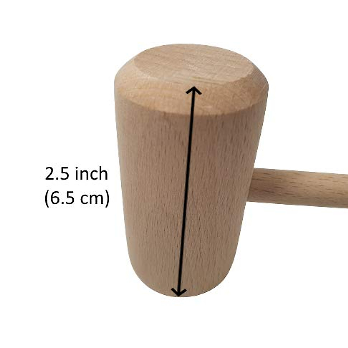 BSANG 8-Inch Large Wooden Crab Lobster Mallet, Seafood Hammers Shellfish Mallets, Wooden Hammer for Chocolate, Hammer Golf Tees, Breakable Heart Hammer, Natural Hard Beechwood (6 Pcs)