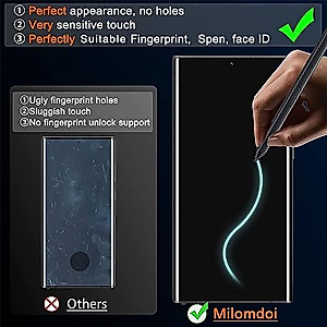 Milomdoi [2+3Pack] 9H for Samsung Galaxy S23 Ultra Screen Protector Tempered Glass Accessories, 2 Pack Full Coverage Screen Protector for Samsung S23 Ultra 5G 3 Pack camera lens protector case fit