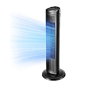 PELONIS 30 Inch Oscillating Tower Fan with 3 Speed Settings and Auto-off Timer, Standing Fan PFT28A2BBB, Black