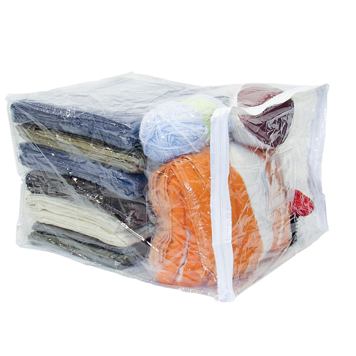 5-Pack Clear Vinyl Zippered Storage Bags 15 x 18 x 12 Inch
