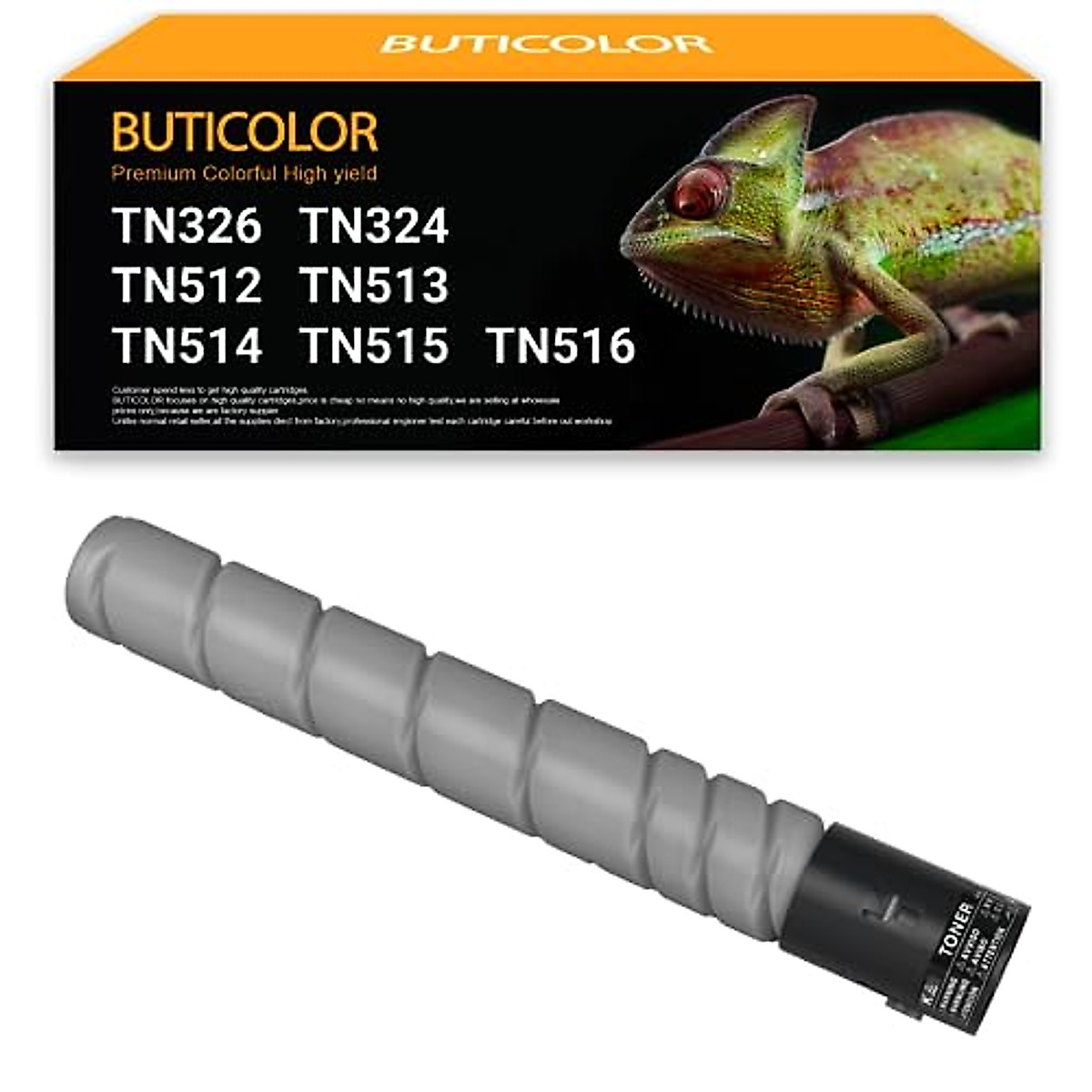 BUTICOLOR TN512 TN513 TN514 TN515 TN516 TN326 TN324 Remanufactured Universal Black Toner Cartridge Replacement for Konica Minolta Bizhub 458E 558E 658E 308E 368E 454E 554E Printers(1-Pack)
